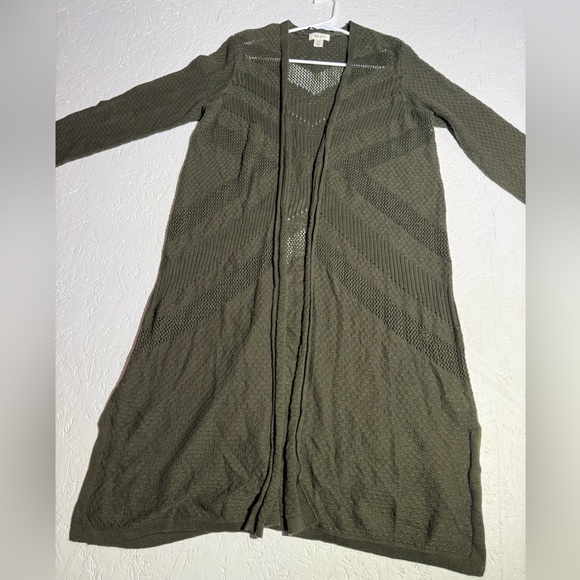 Style & Co. | Sweaters | Style Co Long Duster Cardigan Olive Open Front ...